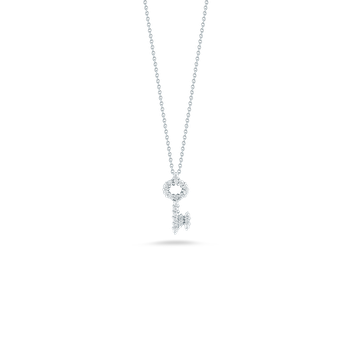 Roberto Coin 18K White Gold Tiny Treasures Diamond Horseshoe Necklace 001628AWCHX0 Gary Michaels Fine Jewelry