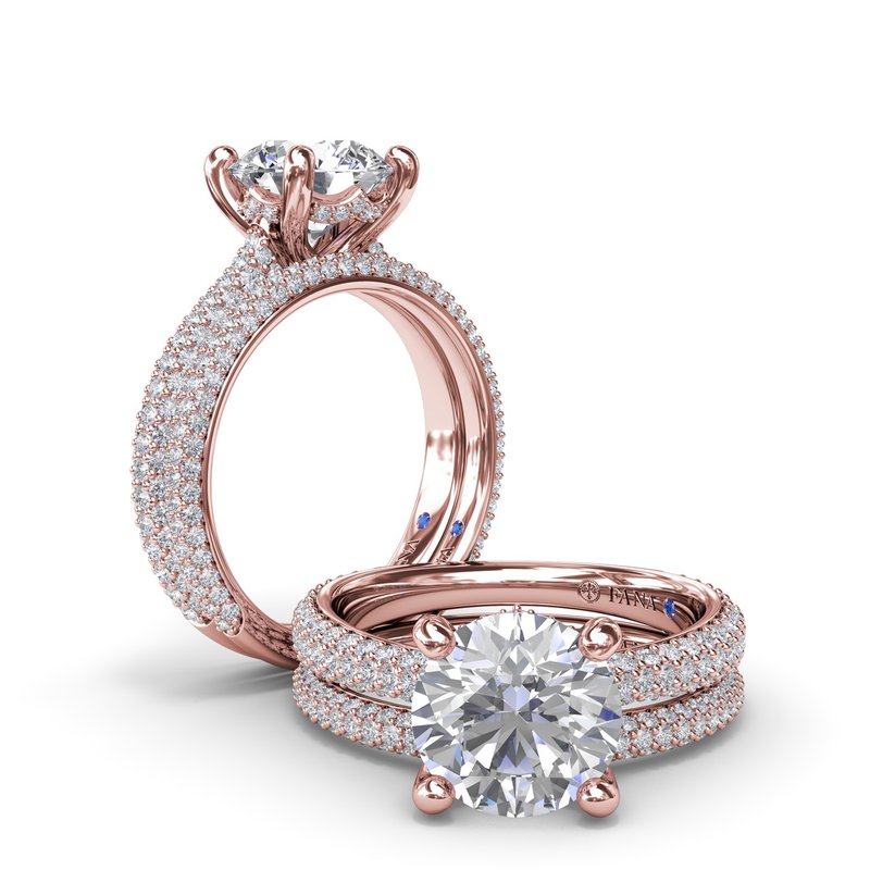 Tapered Pave Diamond Engagement Ring