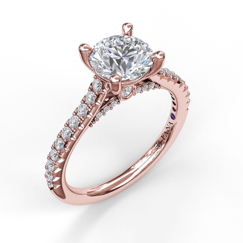 Classic Diamond Engagement Ring with Beautiful Side Detail S3879 - Fana