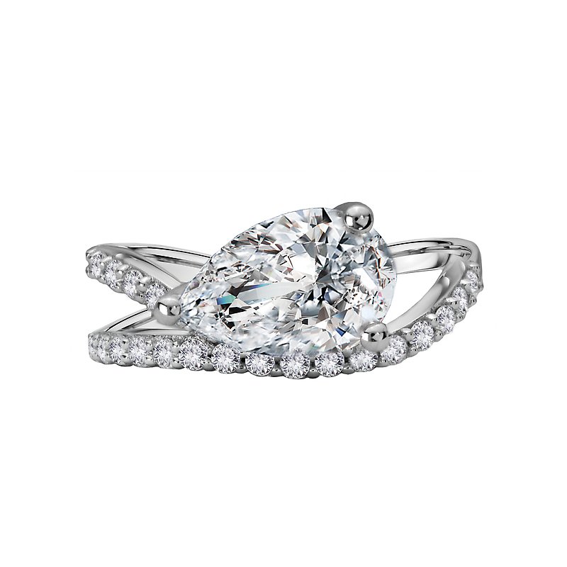 Romance Semi-Mount Diamond Wave Band Engagement Ring 160274-PS200 - KIM ...