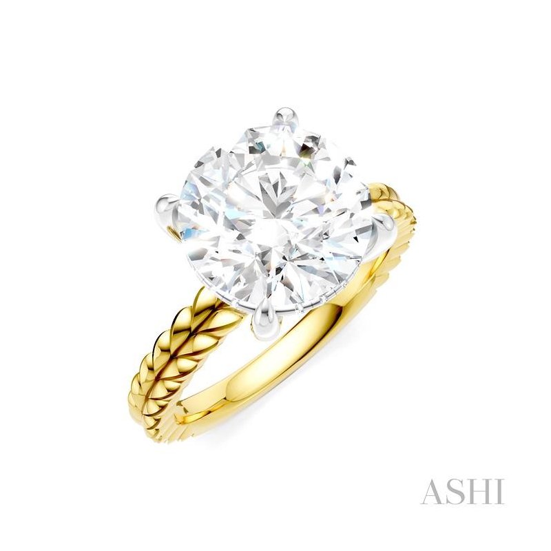 ASHI Round Shape Semi-Mount Diamond Engagement Ring 194B8SWFHYW-SM-RD4 ...
