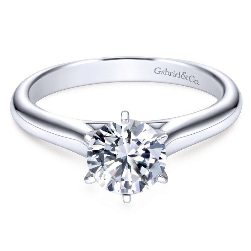 Flora Signature 14K White Gold Round Diamond Engagement Ring ...