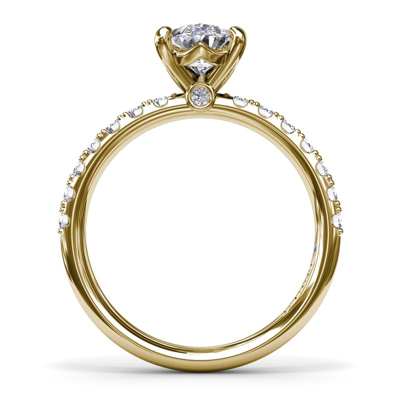 Classic Pave Pear Cut Engagement Ring S3846-PS-100CT - Fana