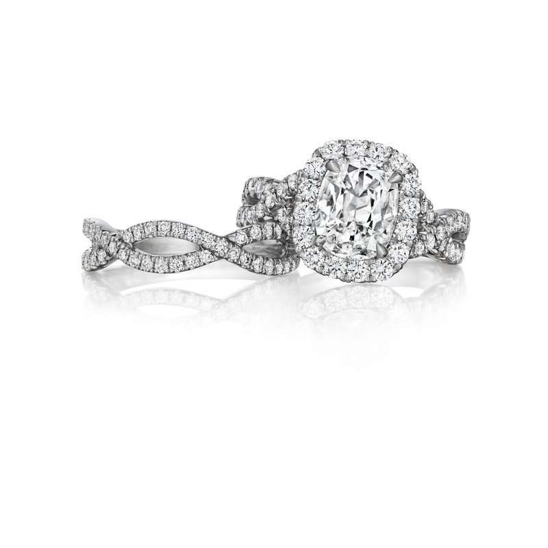 Henri Daussi Bold Twist Halo Ring Setting AW, ZW, CW - Johnson Jewelers