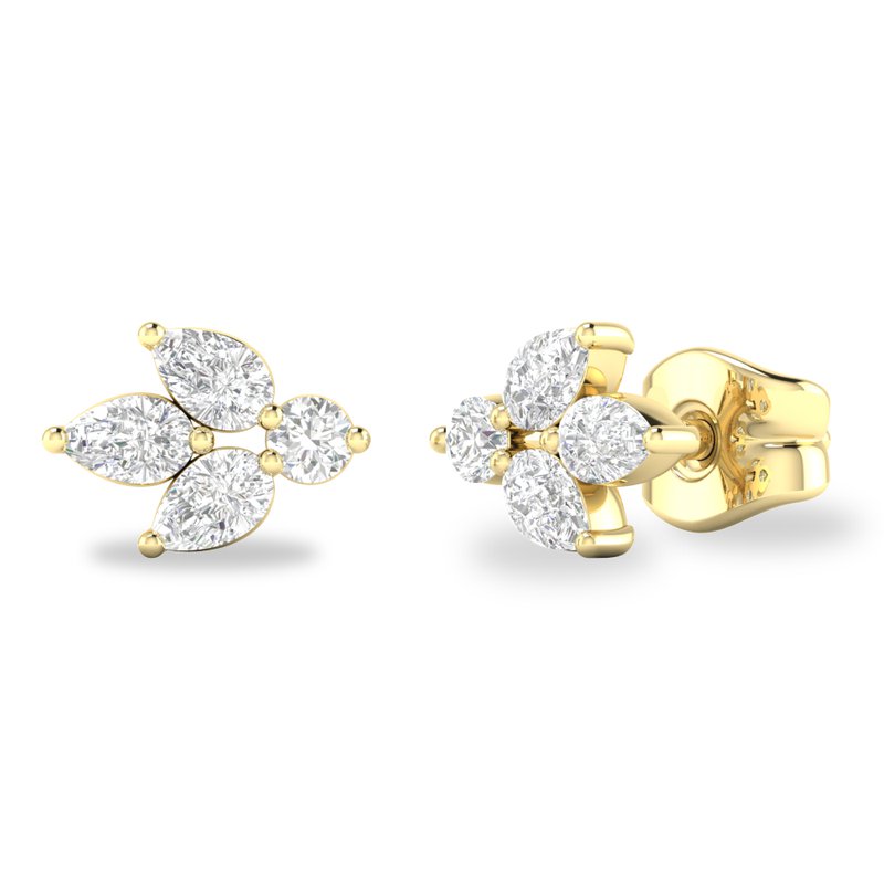 Round & Pear Diamond Fancy Stud Earrings RE23012 - Costar