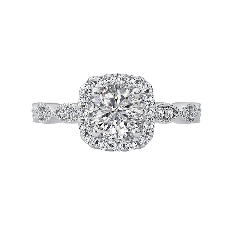 Romance Halo Semi Mount Ring 117907-CR100K - KIM International