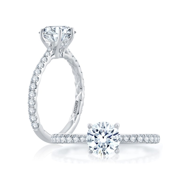 A. JAFFE Scalloped Pavé Diamond Engagement Ring with Signature A.JAFFE ...