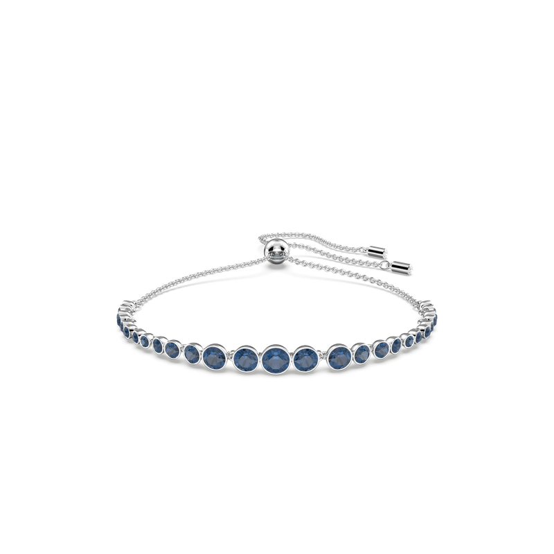 Emily bracelet Mixed round cuts Blue Rhodium plated