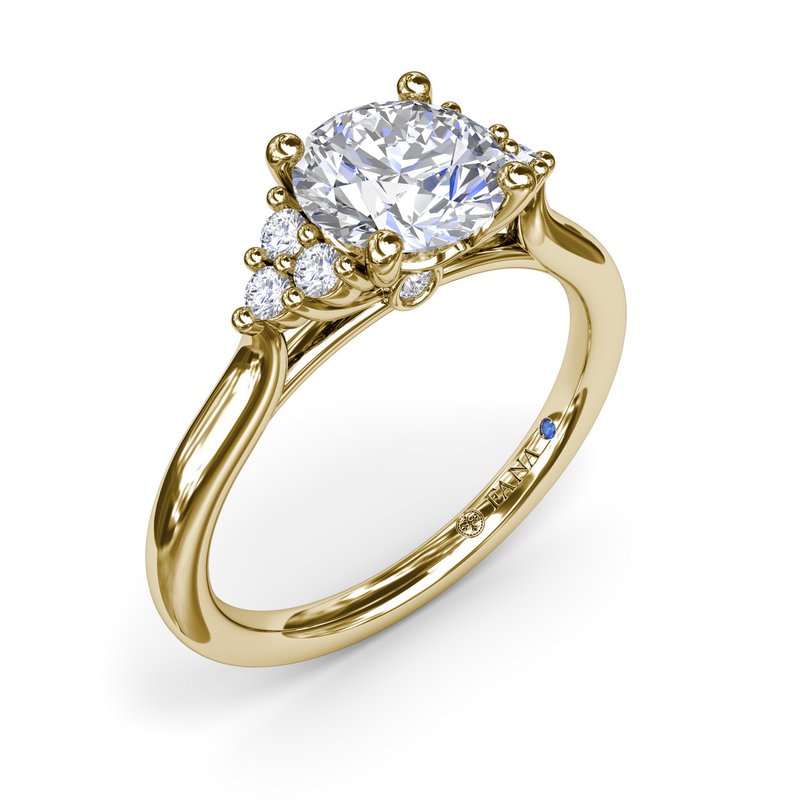 Sophisticated Side Cluster Diamond Engagement Ring S4167 Fana
