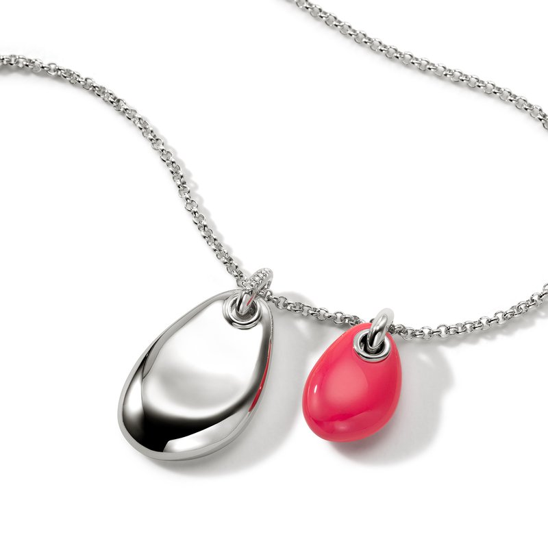 JOHN HARDY Pebble Duo Necklace, Silver, Diamonds NBP9011052PKDI ...