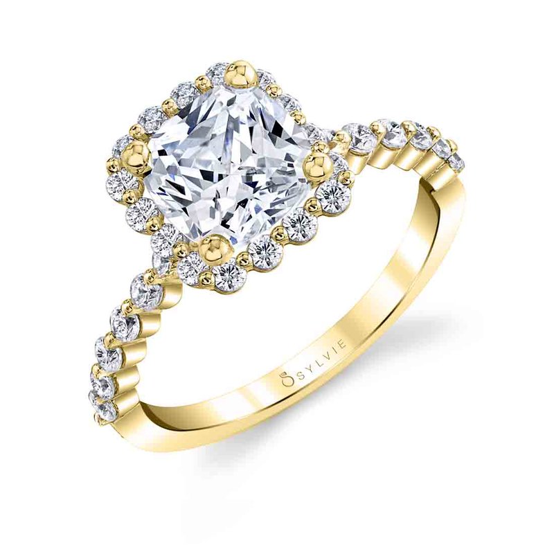 Sylvie Round Cut Classic Halo Engagement Ring Athena S1P14 57A Loring Co. Fine Jewelers