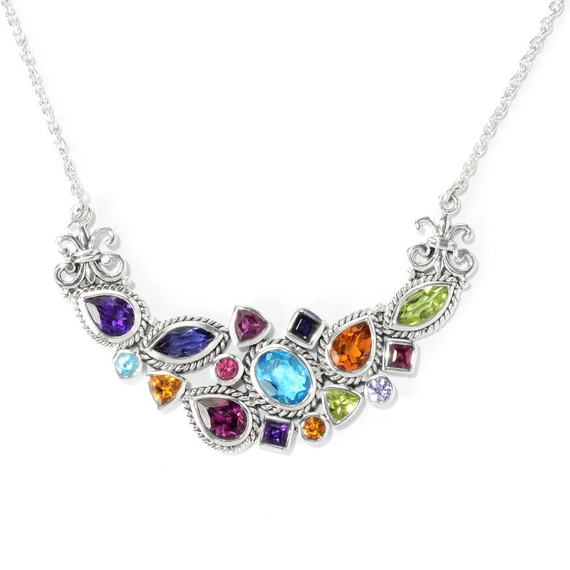 Samuel B STERLING SILVER MULTI GEMSTONE NECKLACE 55465N.SLMS - Schnacks ...