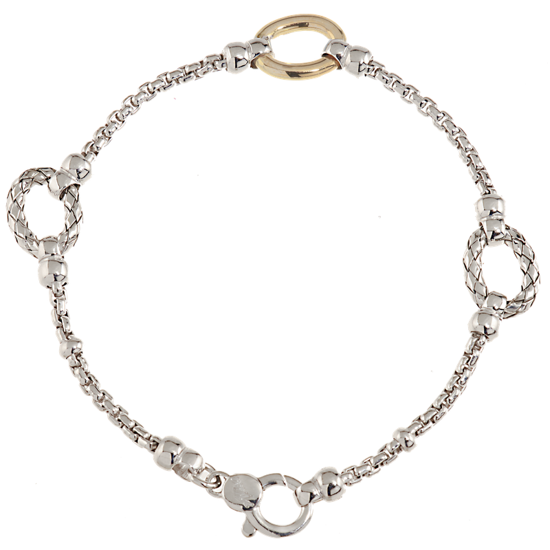 Sterling Box Chain with 2 Traversa Oval Links & 1 Shiny Yellow Gold ... Sterling Box Chain with 2 Traversa Oval Links & 1 Shiny Yellow Gold ...
