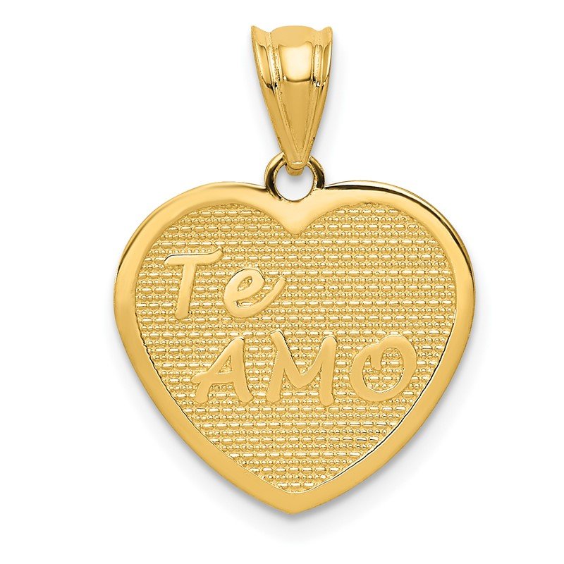 Quality Gold 14k Polished Te Amo Heart Pendant K5881 Malsons Jewelers