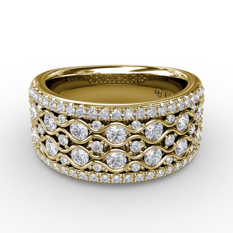 Multi-Row Pattern Diamond Band R2026 - Fana