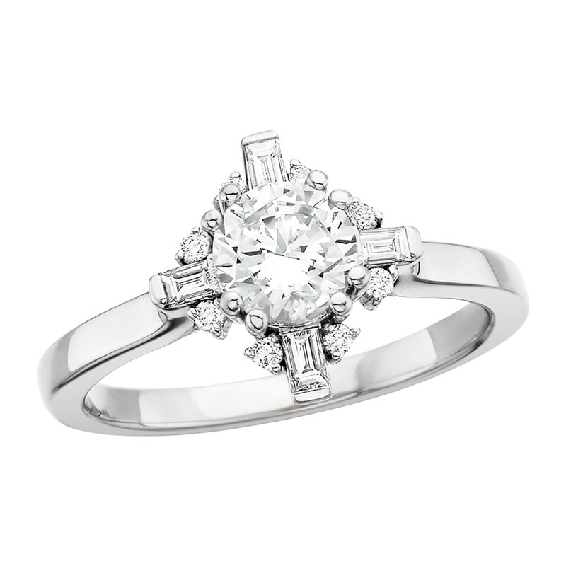 14KW Art Deco Style Fancy Halo Semi 9765 - Berco Jewelry