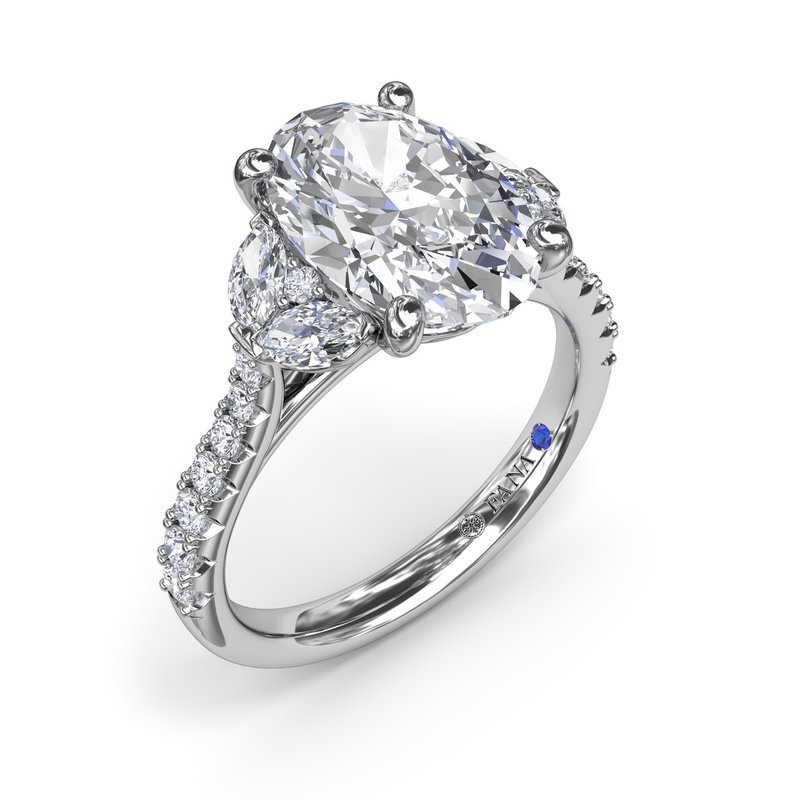 Fana Marquise and Round Half-Moon Shaped Diamond Engagement Ring S4322 ...