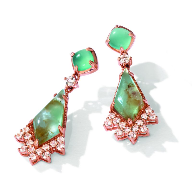 14K Strawberry Gold Peacock Aquaprase 4 3 4 cts