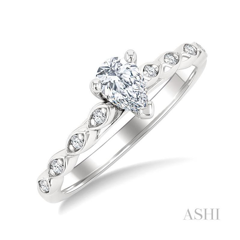 ASHI Pear Shape Semi-Mount Diamond Engagement Ring 259M8PEFGWG-SM-PR ...