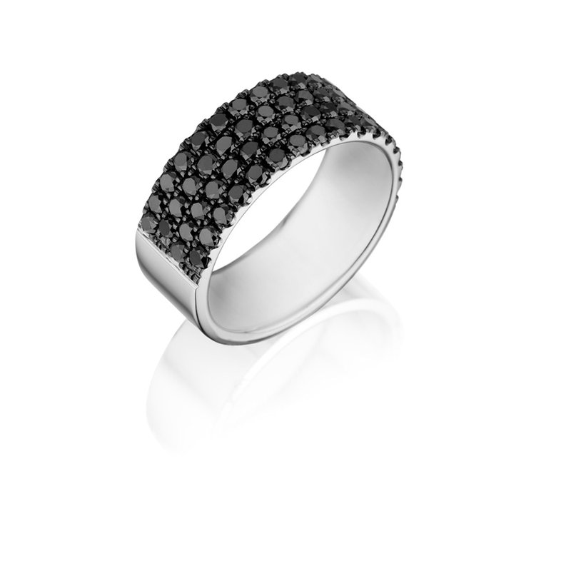 Henri Daussi 4 Row Black Diamond Men s Band MB4 Diamond District