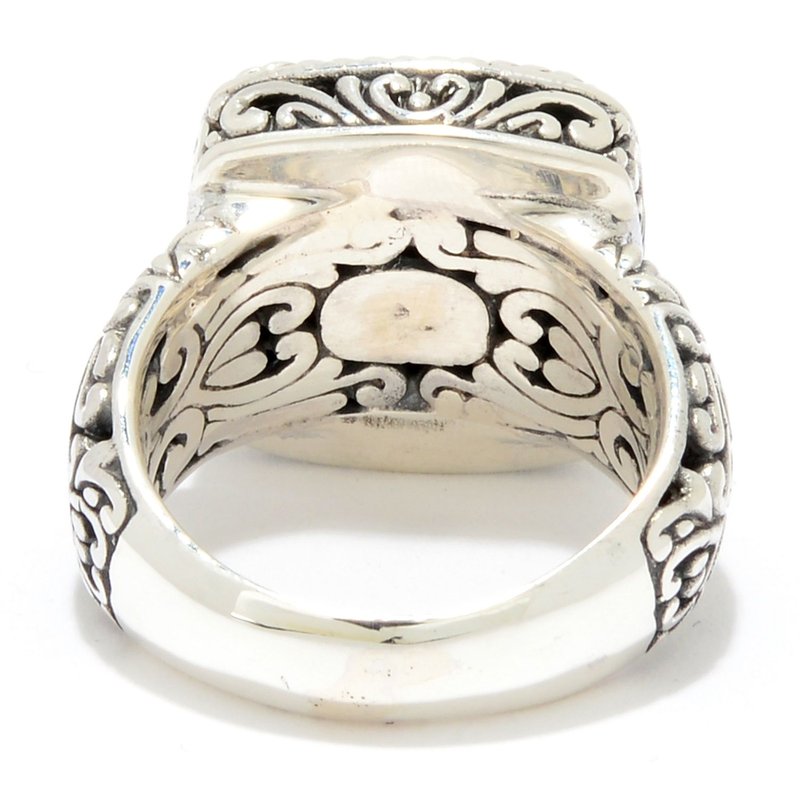 Samuel B STERLING SILVER/18K SQUARE SHAPE HAMMERED GOLD RING 57833R ...