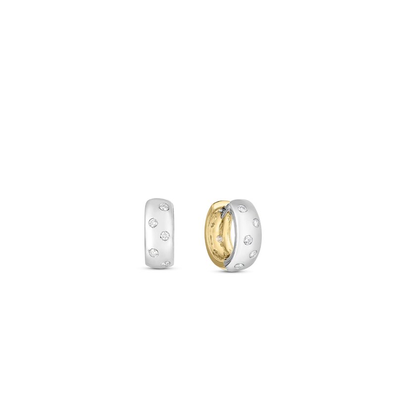 Roberto Coin Designer Gold Diamond Reversible Hoop Earrings DESIGNER ...