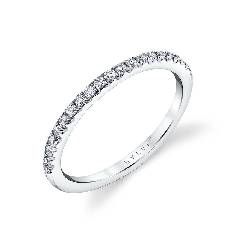 Sylvie Round Cut Pave Diamond Wedding Band - Gemma BS1903-022A4W-ALL ...