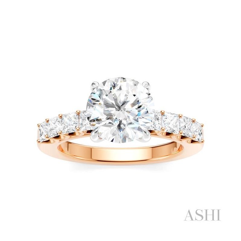 ASHI Round Shape Semi-Mount Diamond Engagement Ring 195A2DDFHPW-SM-RD2 ...