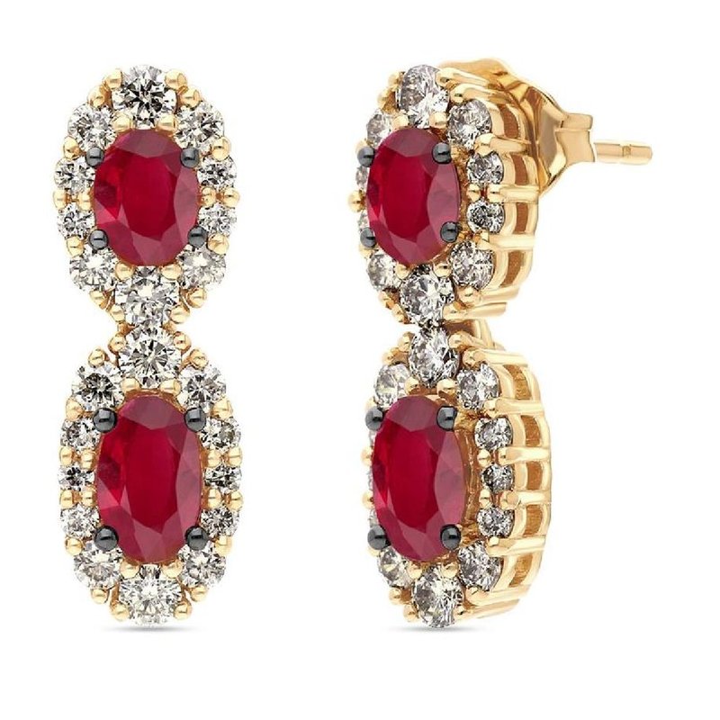 Le Vian 14K Yellow Gold Diamond Ruby Earrings LAIO 12 - Lowe's Jewelers
