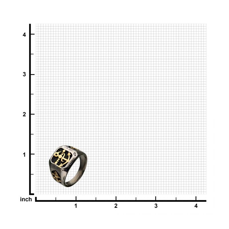 INOX Jewelry Stainless Steel Black Oxidized & Gold IP with Vintage ...