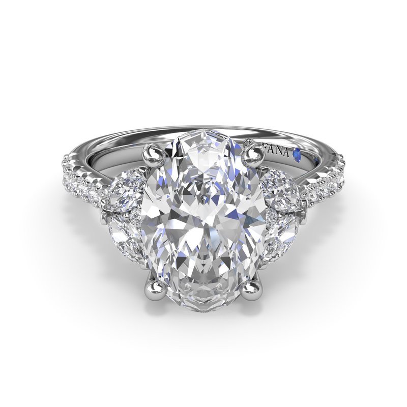 Fana Marquise and Round Half-Moon Shaped Diamond Engagement Ring S4322 ...
