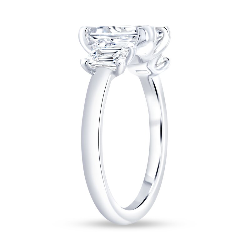Uneek Alexandria Collection Three-Stone Emerald Cut Engagement Ring ...