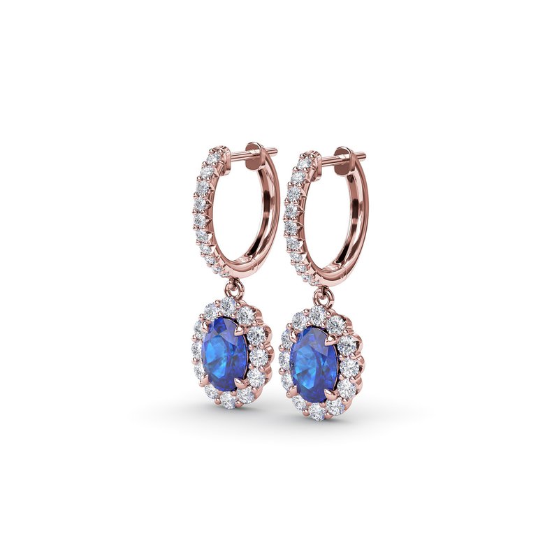 Sapphire rose gold earrings store