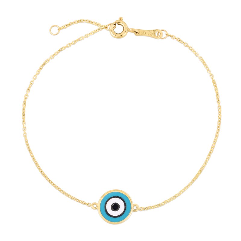 Royal Chain 14K Blue Evil Eye Bracelet C15501-07 - Windy City Diamonds