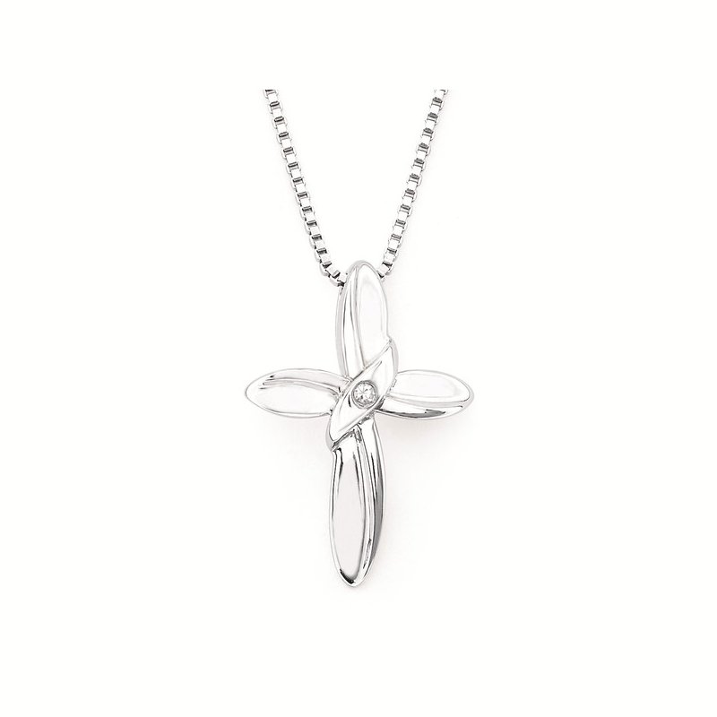 Ostbye ™ Cross Pendant in Sterling Silver with .01 Ct Ostbye ™ Cross Pendant in Sterling Silver with .01 Ct