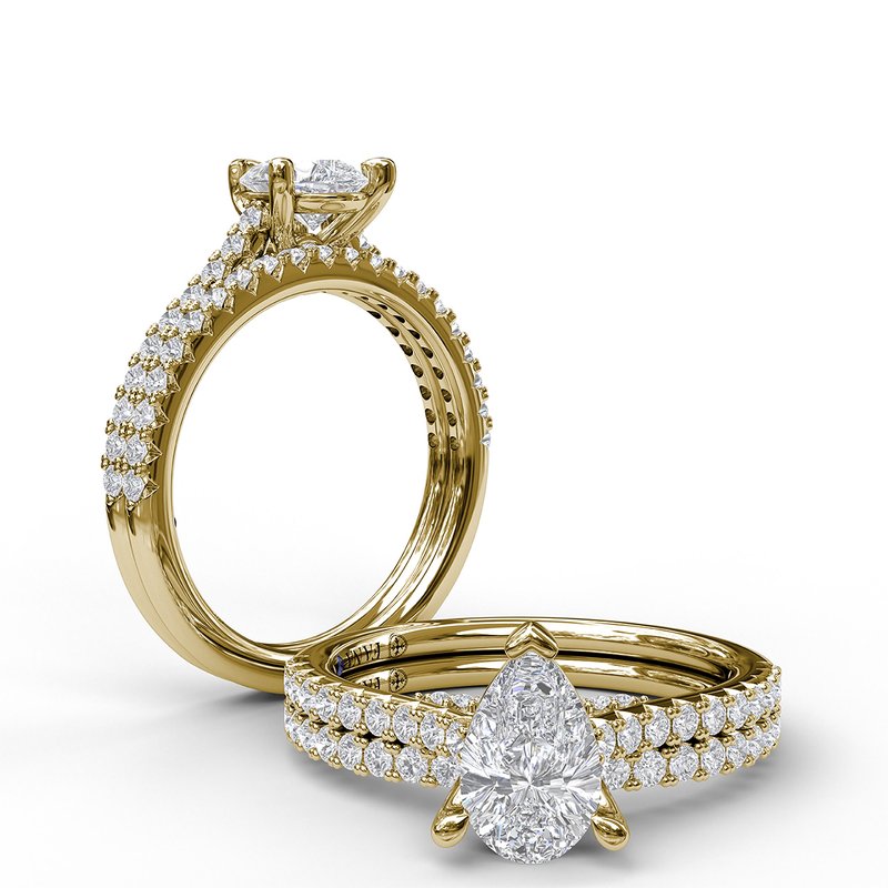 Classic Diamond Engagement Ring with Beautiful Side Detail S3881 - Fana