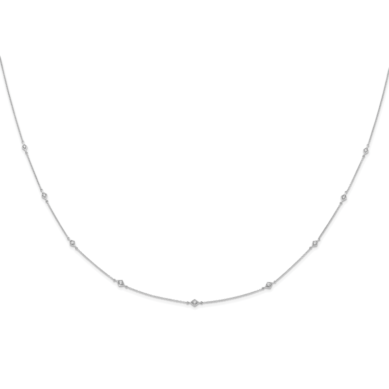 Quality Gold 14k White Gold Diamond Multi Station Necklace Quality Gold 14k White Gold Diamond Multi Station Necklace