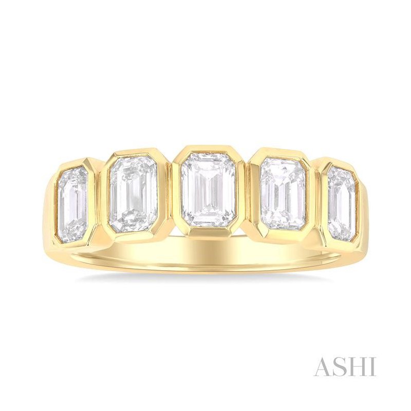 ASHI Emerald Shape Bezel Set Diamond Band 368J0NSFGYG-OC-2.00 - Nacols ...
