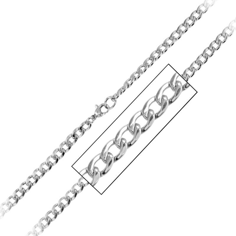 INOX Jewelry 4.8mm Round Curb Chain NSTC016 - AmRheins.com