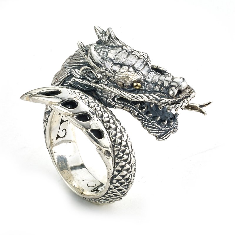 Samuel B STERLING SILVER/18K DRAGON RING 53549R.SLGO - Schnacks Fine ...