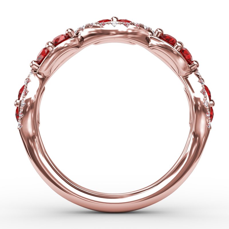 Ruby and Diamond Twist Ring R1715R - Fana