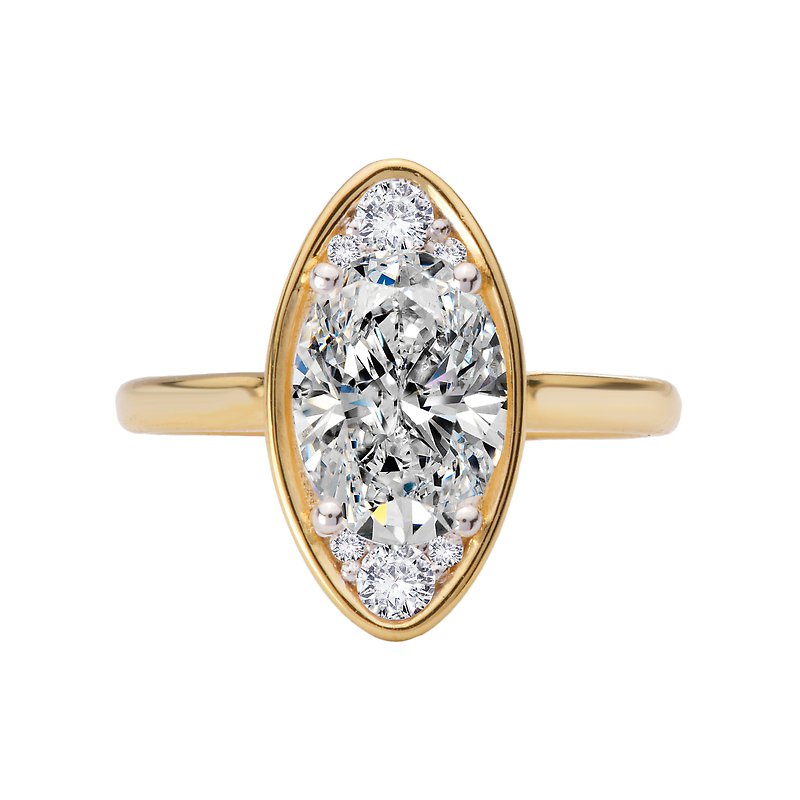Romance Moval-Shape, Oval Diamond Semi-Mount Engagement Ring 160292 ...