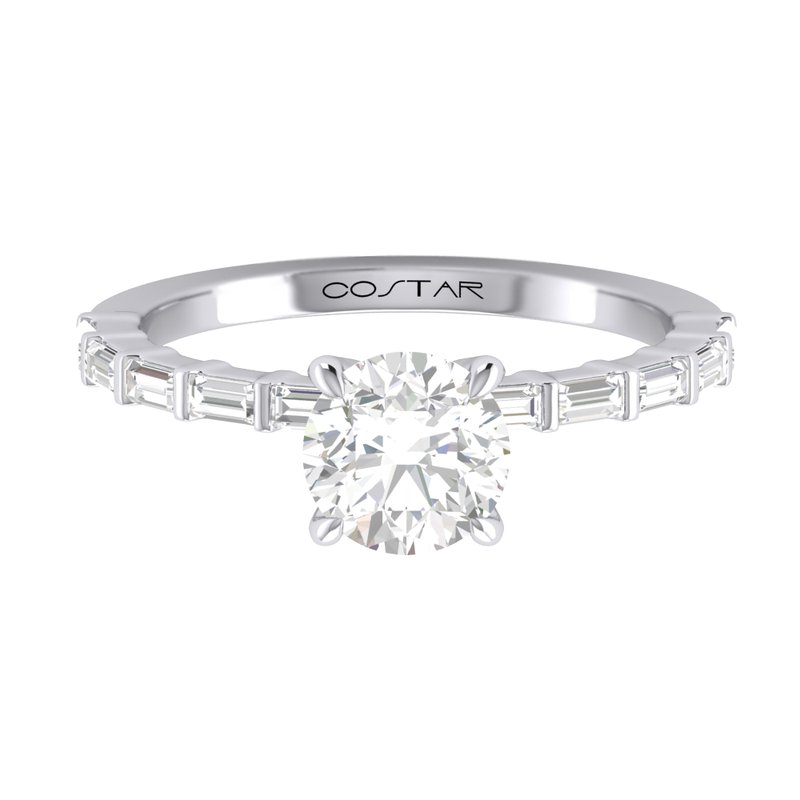 Peghead Engagement Ring With Baguette Floating Diamond Shank R15255 ...