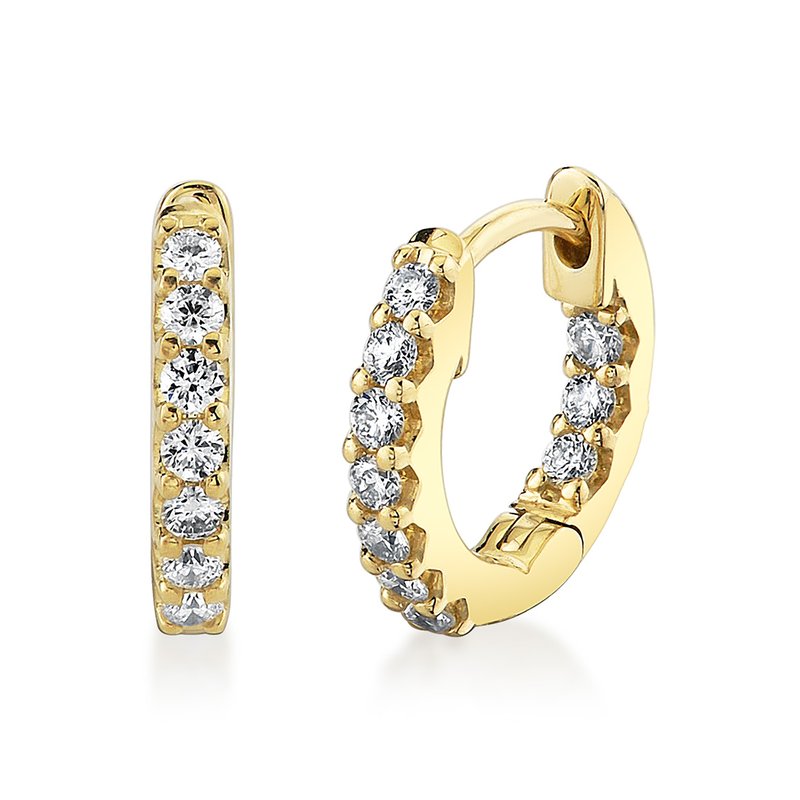 Sylvie Shell Héritage Diamond Hoop Earrings HPS1006-020D4W - Diamond ...