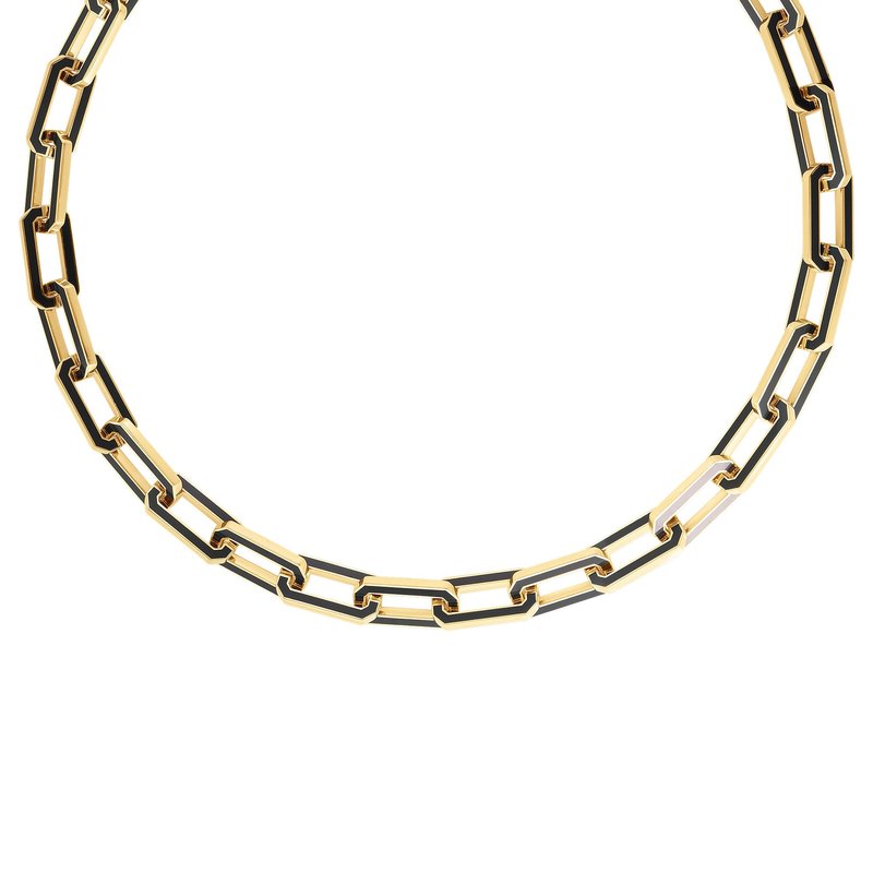 Roberto Coin Designer Gold Black Ceramic Link Chain Necklace DESIGNER ...