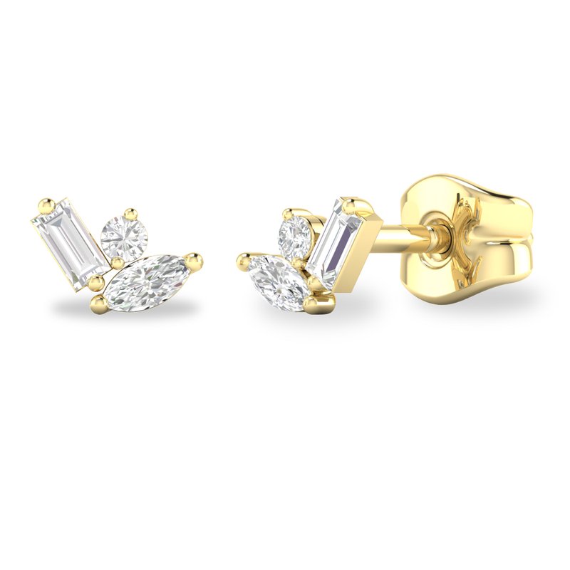 Baguette, Marquise & Round Diamond Fancy Stud Earrings RE23022 - Costar