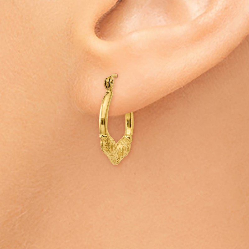 Gold ram head hoop earrings store