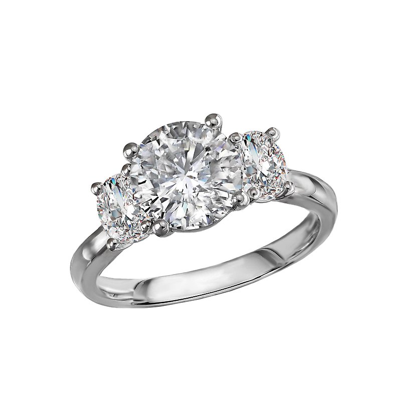 Lab Grown Diamond Bridal Lab Grown 3-Stone Semi-Mount Engagement Ring ...