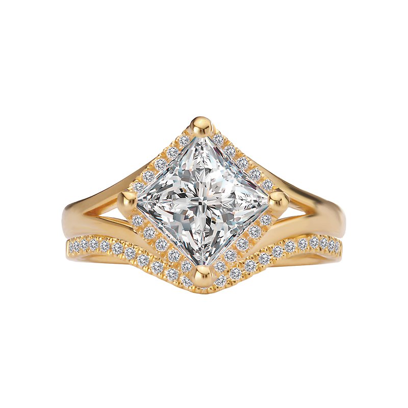 Romance Semi-Mount Diamond Halo Engagement Ring 160272-PC200Y - KIM ...