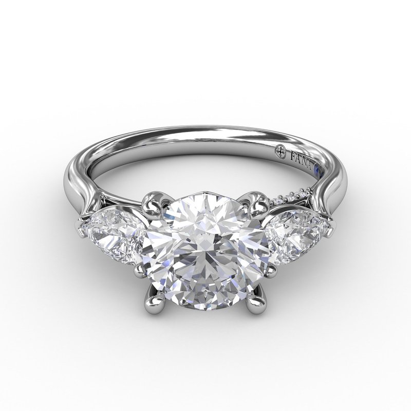 3 stone ring with pear sides store